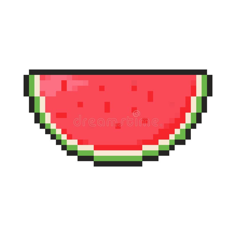 8 Bit Watermelon Icon. Pixel Art Object. Retro 80s,90s Video Game ...
