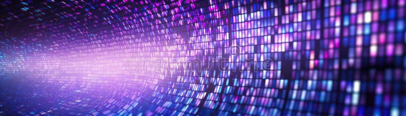 Bit Wave with Purple Blue Style Background Panoramic Banner. Generative ...
