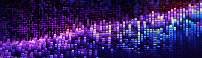 Bit Wave with Purple Blue Style Background Panoramic Banner. Generative ...