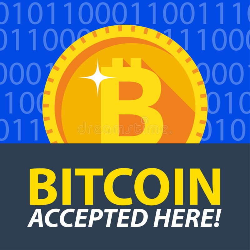 Bitcoin Accepted Here Sticker. Stock Vector - Illustration of ...