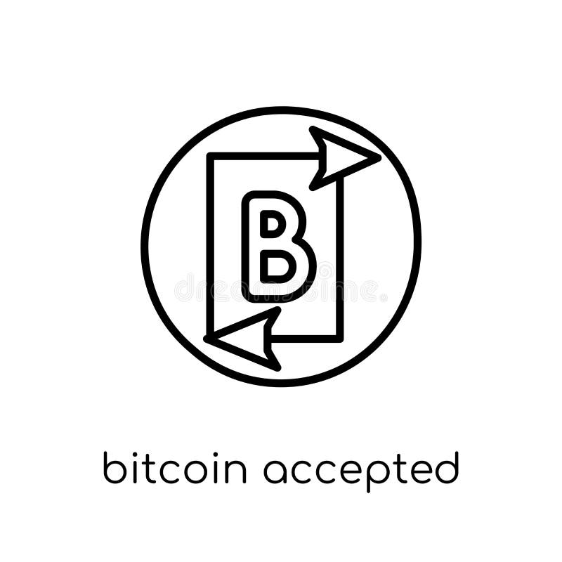 Bitcoin Accepted Icon. Trendy Modern Flat Linear Vector Bitcoin Stock Vector - Illustration of ...