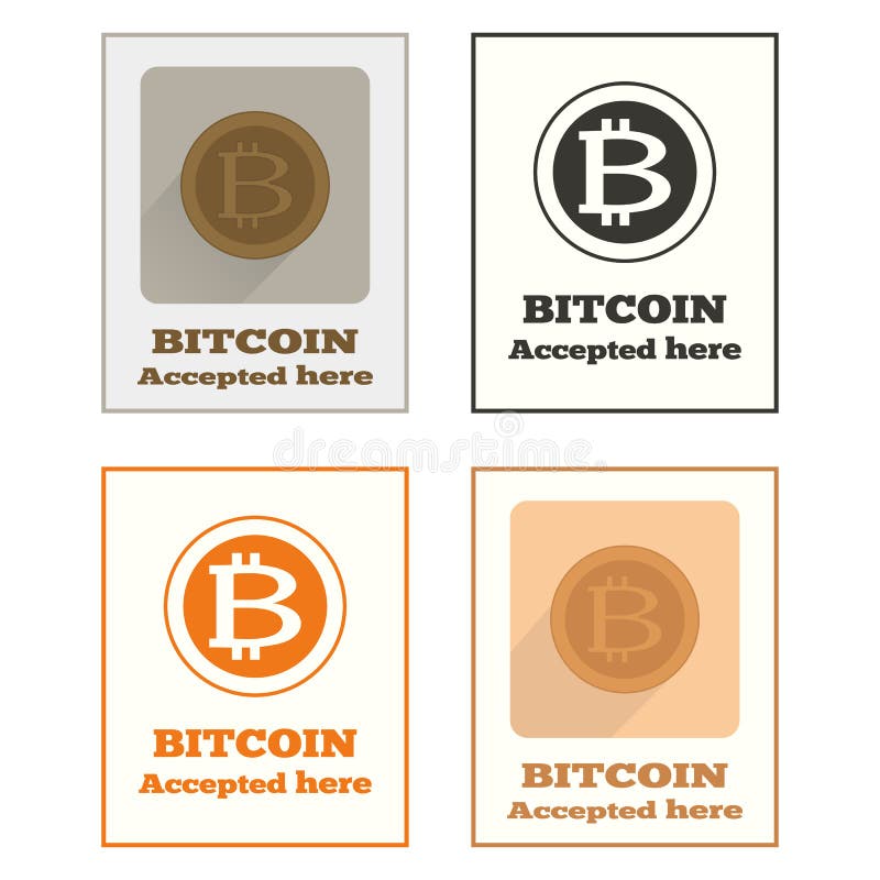 Bitcoin accepted icon stock vector. Illustration of icon - 98807982