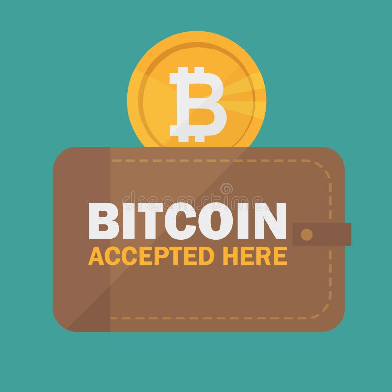 Bitcoin Accepted Sticker Icon Banner with Text Bitcoind Accepted Here ...