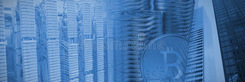 Composite image of bitcoin stock illustration. Illustration of clear ...