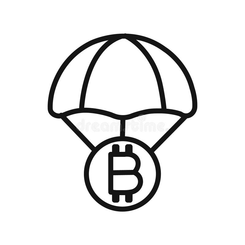 Bitcoin Airdrop Icon Linear Graphics Set Vector Stock Illustration ...