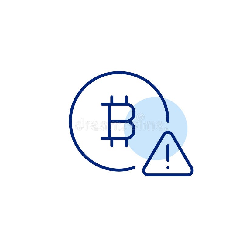 Bitcoin and Alert Symbol. Exclamation Mark in Triangle. Security ...