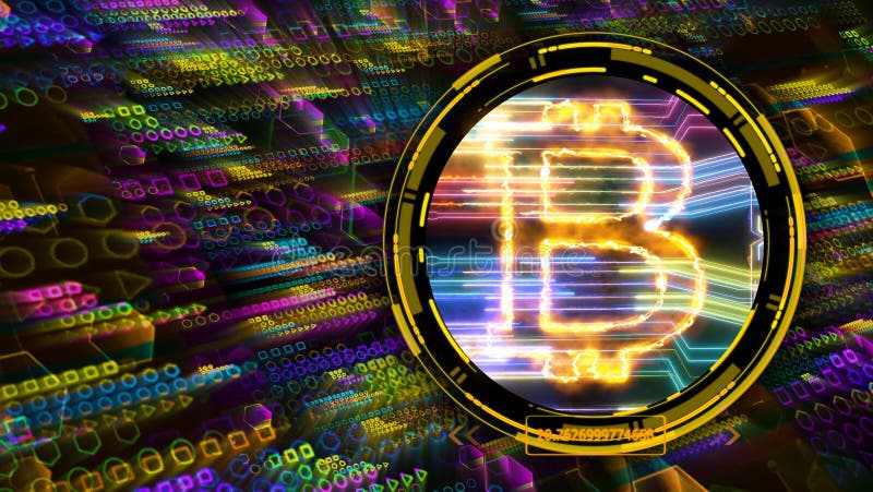 Bitcoin Algorithm Quantum Computer Futuristic Technology Colorful ...