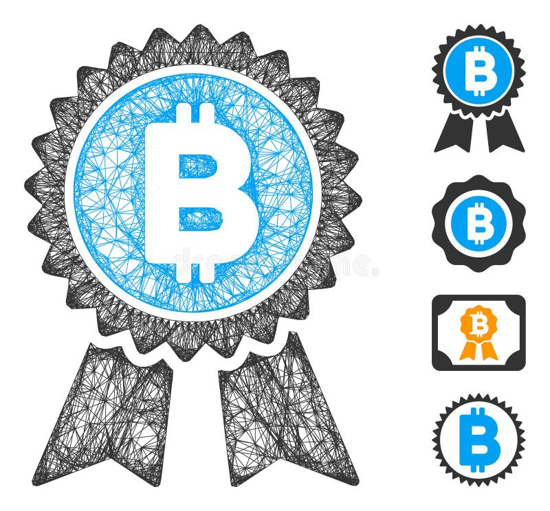 Bitcoin Award Seal Web Vector Mesh Illustration Stock Illustration ...