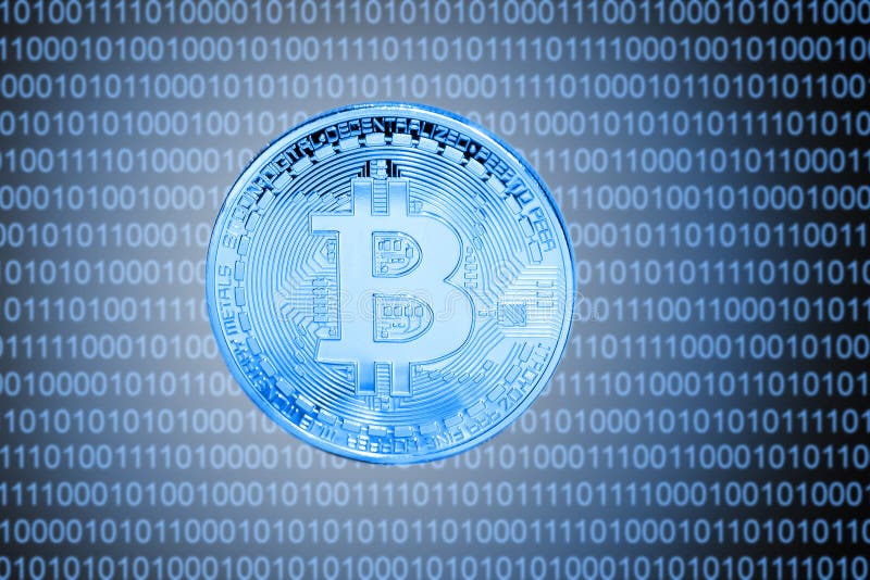 Bitcoin Azul Sobre Fondo Digital Stock de ilustración - Ilustración de ...