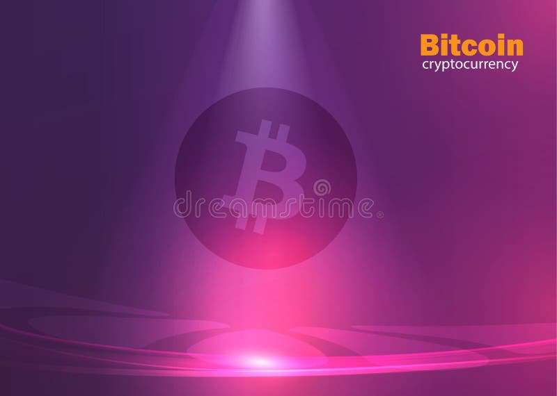 Bitcoin Background Cryptocurrency, Modern Glowing Bright Lights Violet ...