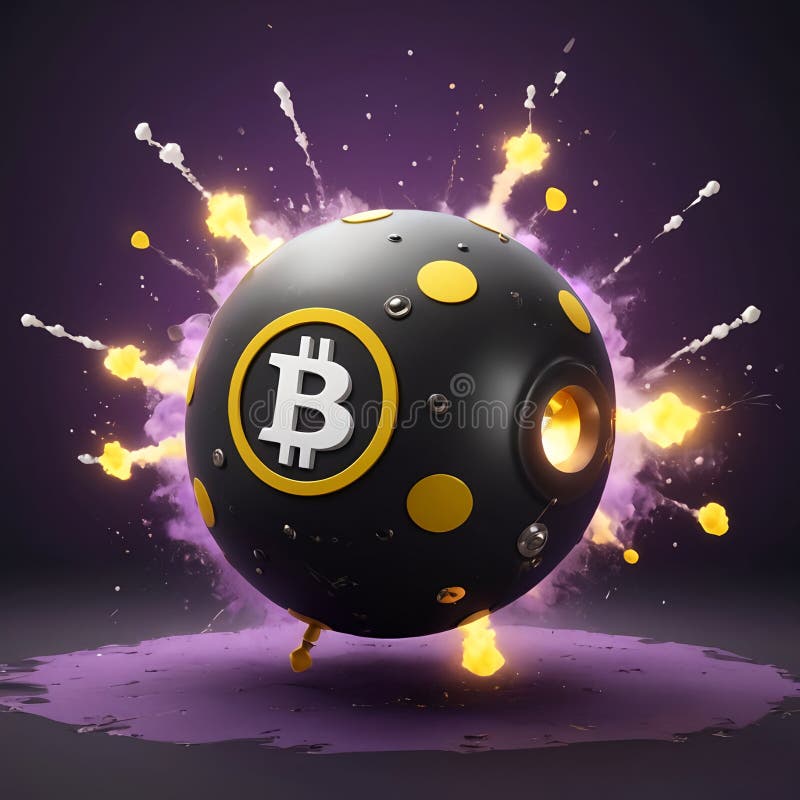 Bitcoin Ball Explosion stock illustration. Illustration of presentation ...