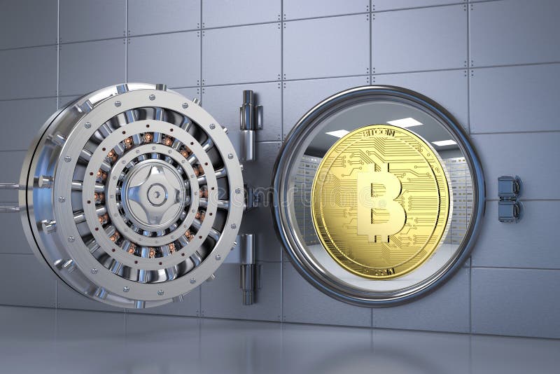 Bitcoin vault door stock illustration. Illustration of steel - 92869501
