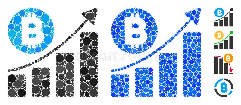 Bitcoin Bar Chart Trend Composition Icon of Round Dots Stock ...