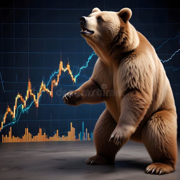 Bitcoin with a bear stock illustration. Illustration of profit - 318853651
