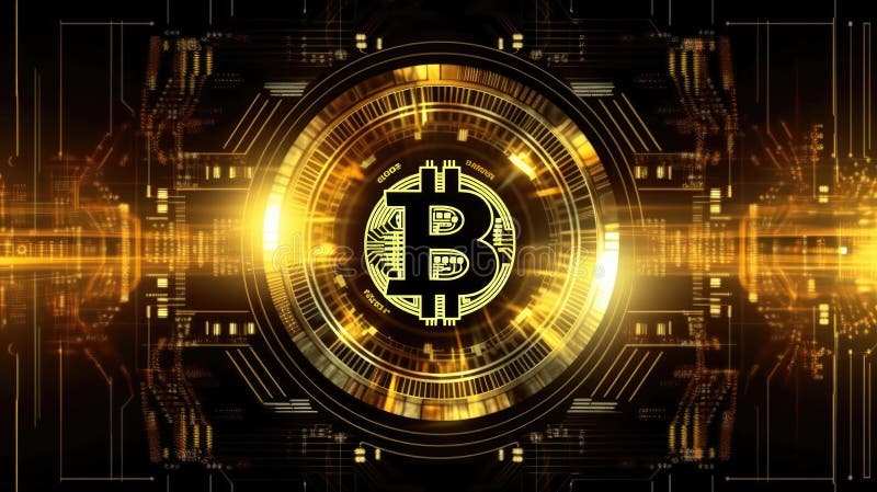 Bitcoin Big Data Cybersecurity Conceptual Background Gold Black ...