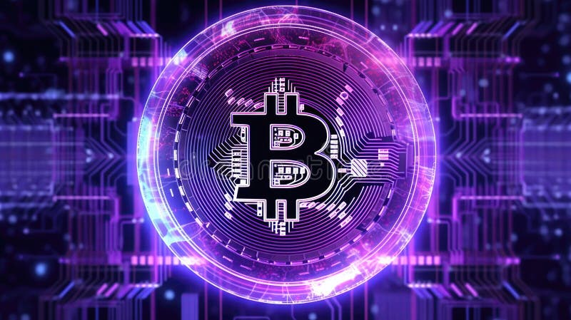 Bitcoin Big Data Cybersecurity Conceptual Background Purple Black ...