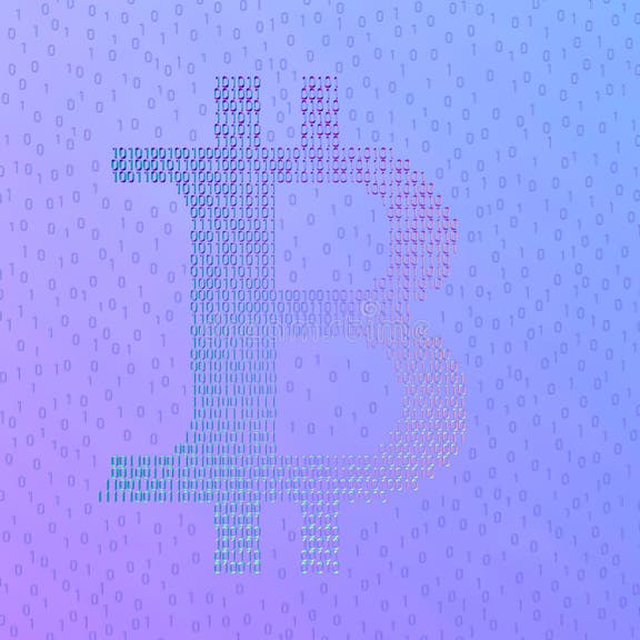Bitcoin Formed by Binary Digits on Blue Background Stock Illustration - Illustration of computer ...