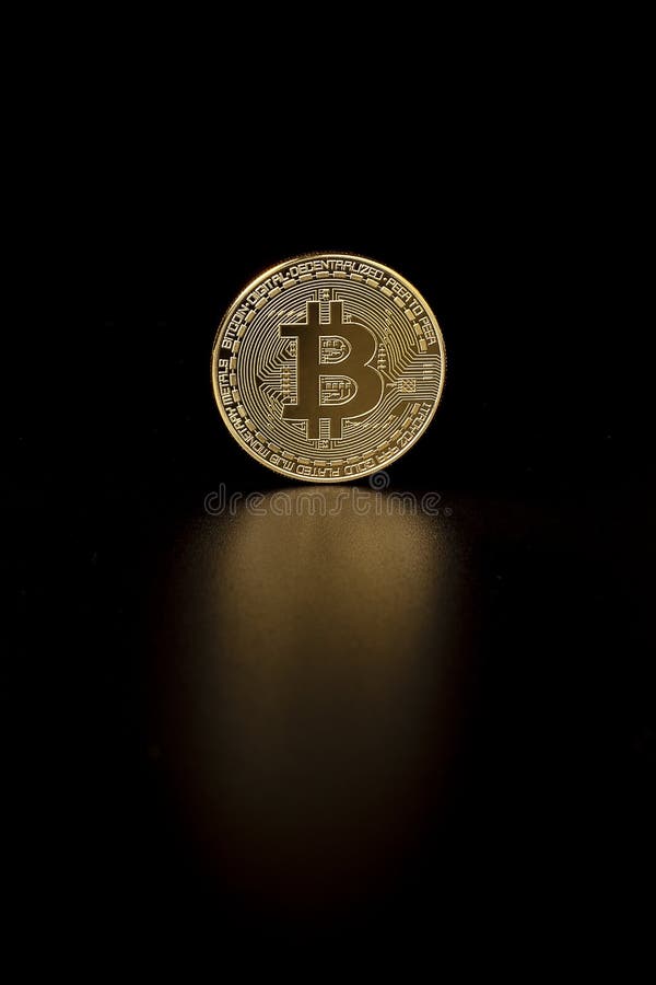 Bitcoin on Black Background Stock Image - Image of bitcoin, business ...