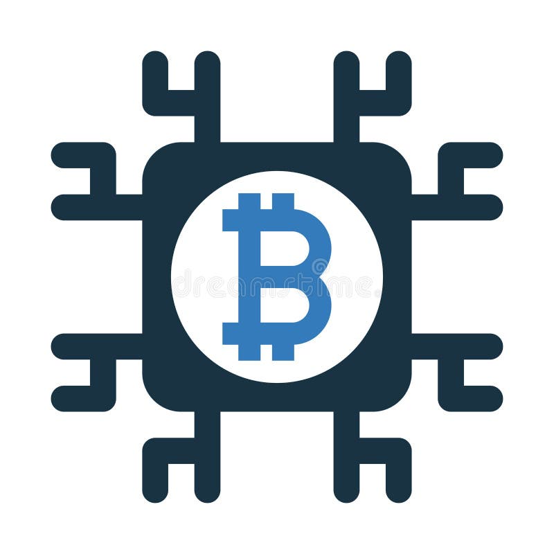 Bitcoin, Block Chain Icon Logo Stock Vector - Illustration of sign ...