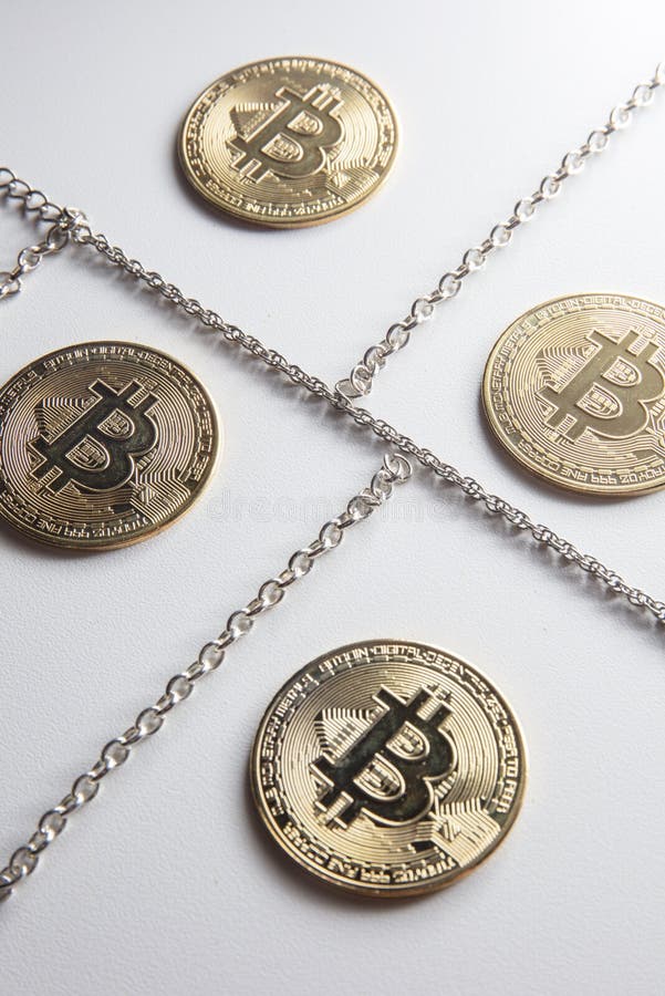 Bitcoin and Block Chain Issue Stock Image - Image of metal, earth ...