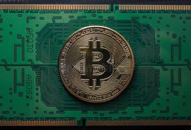 Bitcoin and Block Chain Issue Stock Image - Image of metal, earth ...