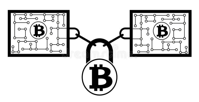 Bitcoin Block Chain Technology Icon,vector Disign,disign Concept on a ...
