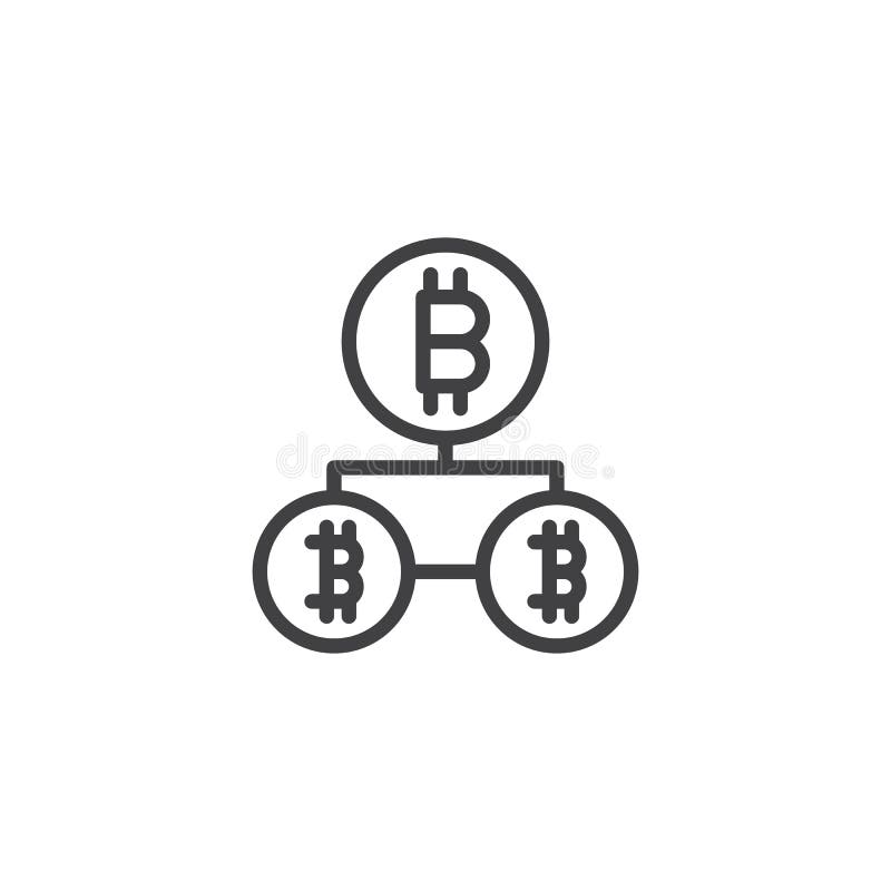 Bitcoin Blockchain Outline Icon Stock Vector - Illustration of bitcoin ...