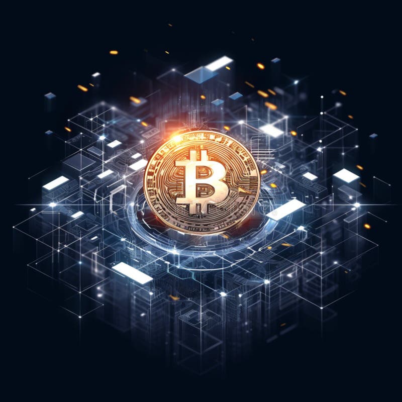 Bitcoin Blockchain Technology Concept, Cryptocurrency Innovation ...