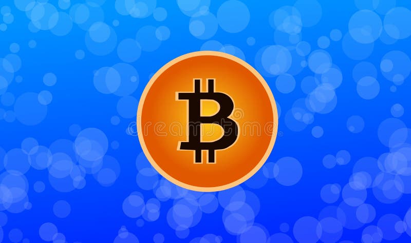 Bitcoin on Blue Abstract Background Stock Illustration - Illustration ...