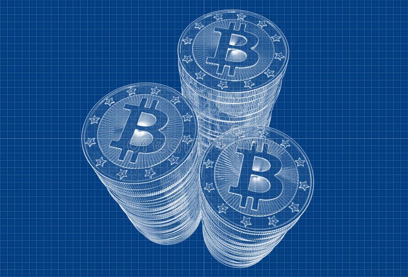 Bitcoin Symbol with Dimension Lines Stock Vector - Illustration of cash ...