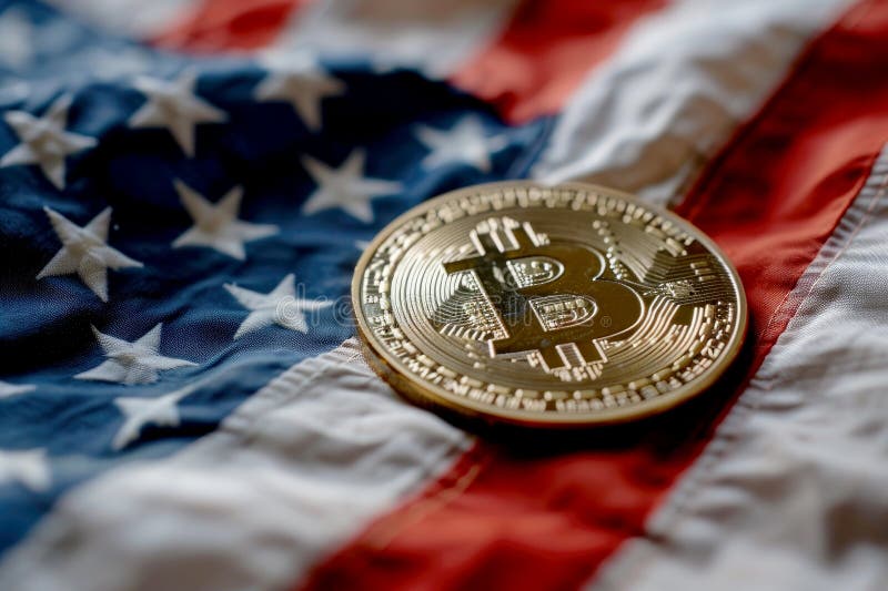 Bitcoin BTC America USA Crypto Flag SEC, AI Generated Stock Image ...