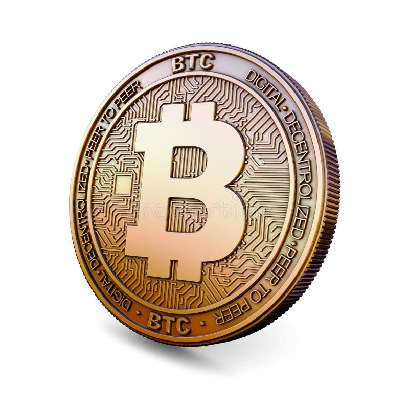 Bitcoin - Cryptocurrency Coin. 3D Rendering Stock Illustration ...