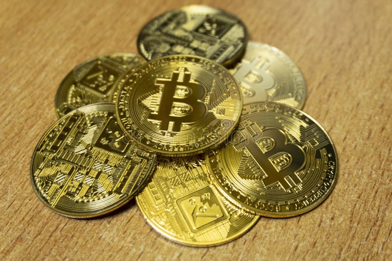 Bitcoin BTC Cryptocurrency Coins. Stock Market Concept Stock Image ...