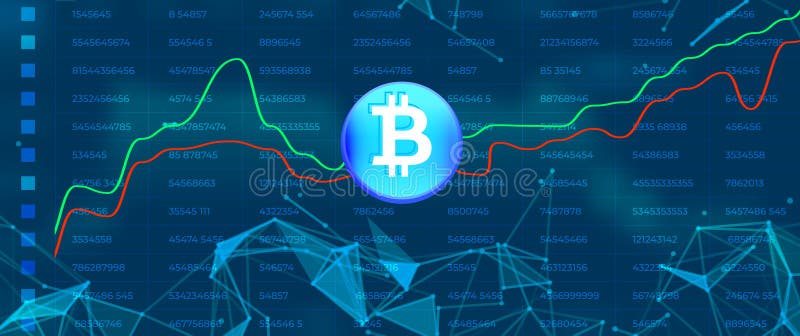 Bitcoin BTC Cryptocurrency Token Symbol on Dark Polygonal Background ...