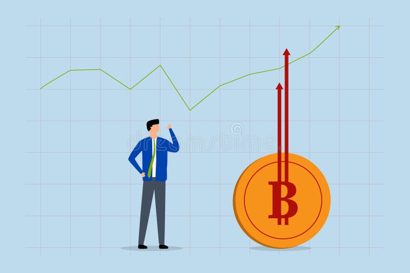 Bitcoin BTC Price Soaring Sky High Hit New High Record Stock Vector ...
