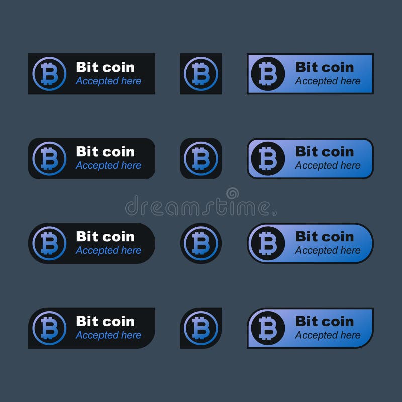 Bitcoin Button in the Virtual Graphical User Interface. Vector Image ...