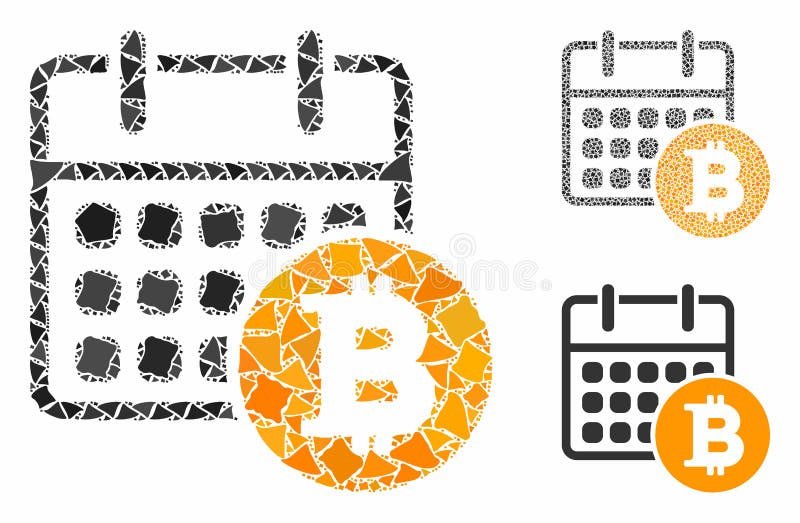 Bitcoin Calendar Composition Icon of Bumpy Items Stock Illustration ...