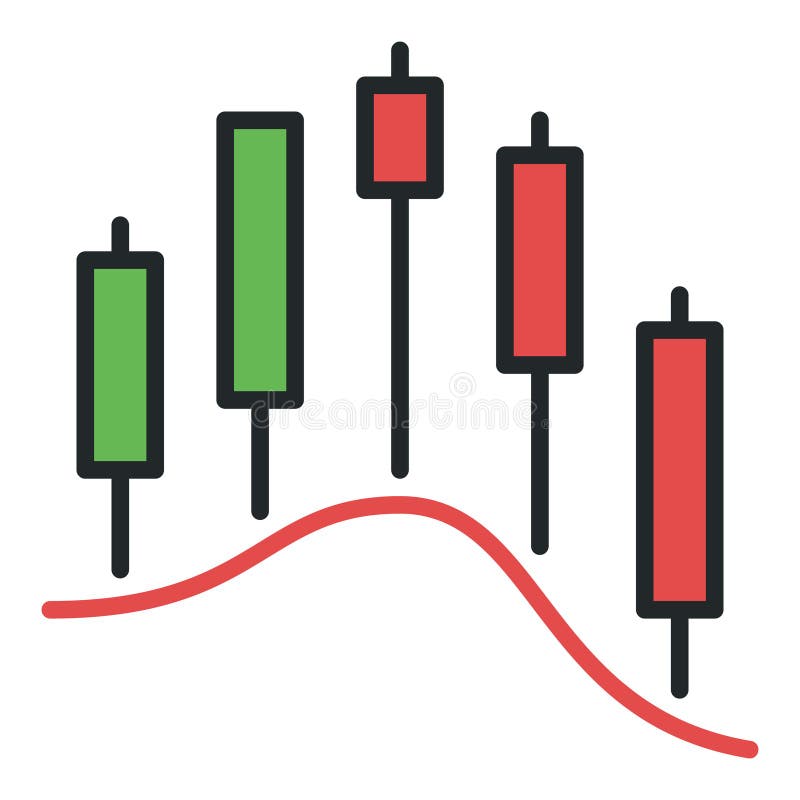 Bitcoin Candlestick Chart Vector Financial Charts Colored Icon or ...