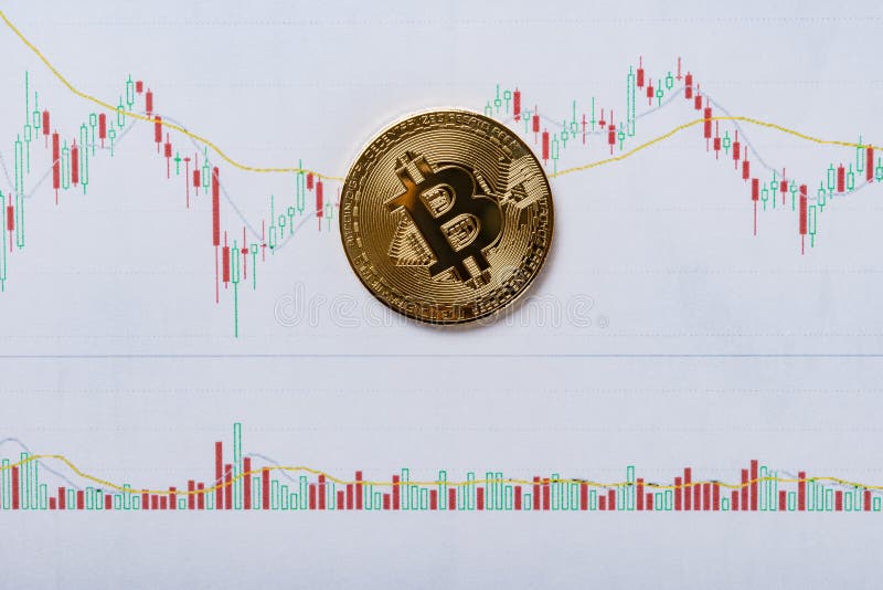 Bitcoin on a Candlestick Charts Chart Stock Image - Image of ...