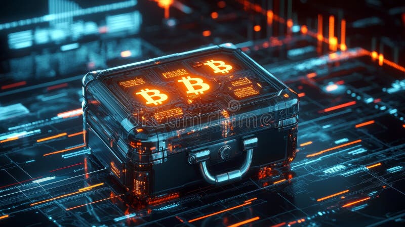 Bitcoin Case stock illustration. Illustration of investment - 335080416