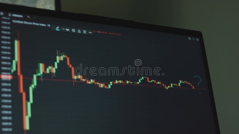 Bitcoin Chart on Computer Screen. Price Increase or Decrease Stock ...