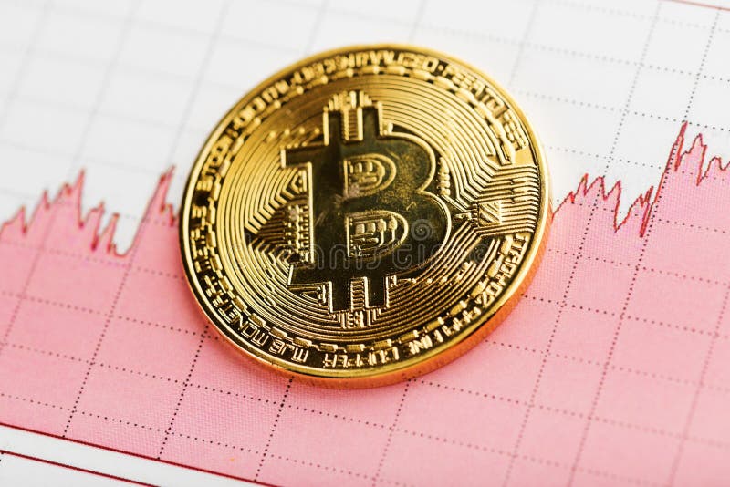 Bitcoin with chart graph stock image. Image of graph - 123031833