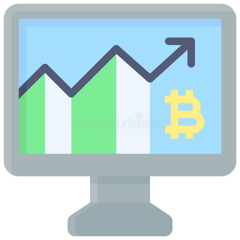 Bitcoin Chart Icon, Cryptocurrency Related Vector Stock Vector ...