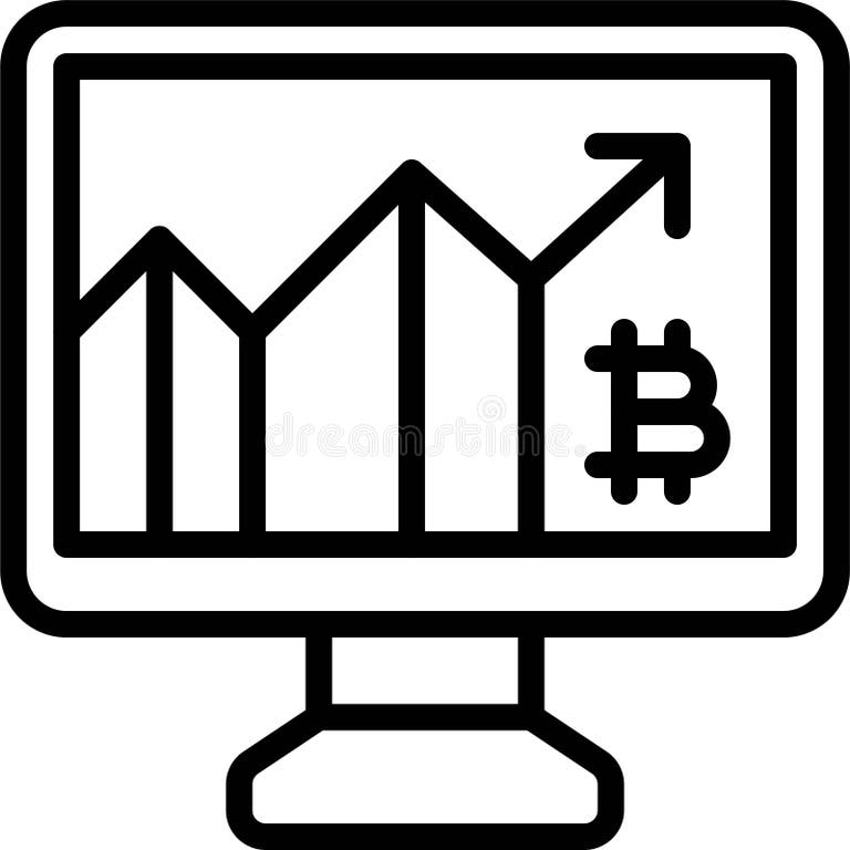 Bitcoin Chart Icon, Cryptocurrency Related Vector Stock Vector ...