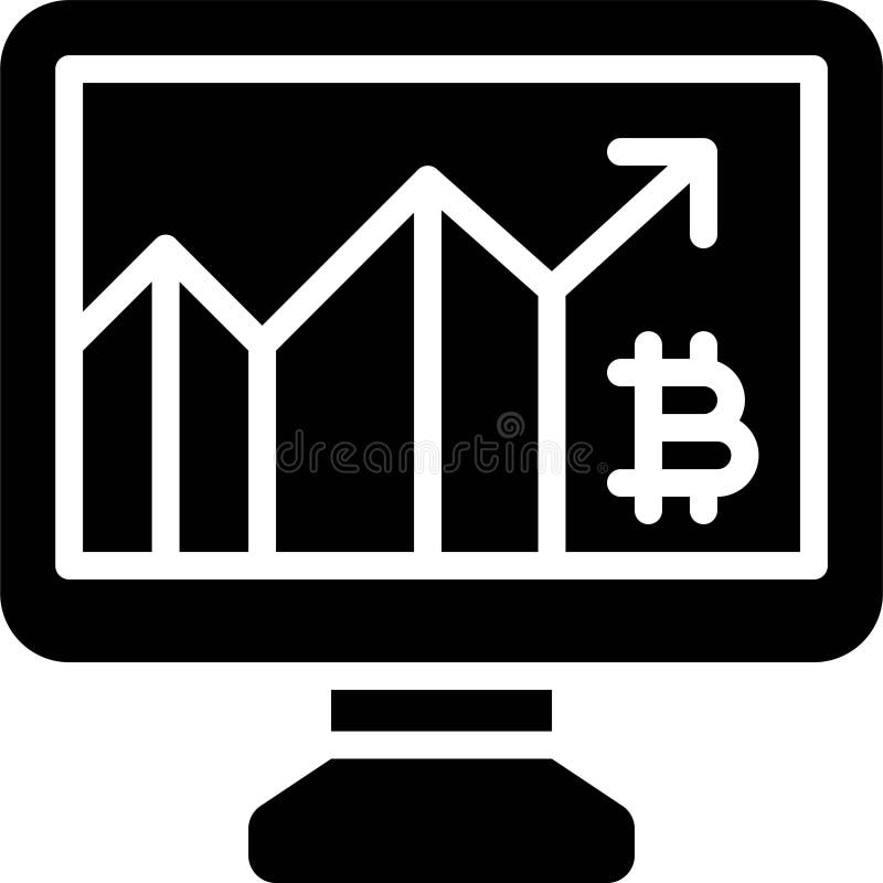 Bitcoin Chart Icon, Cryptocurrency Related Vector Stock Vector ...
