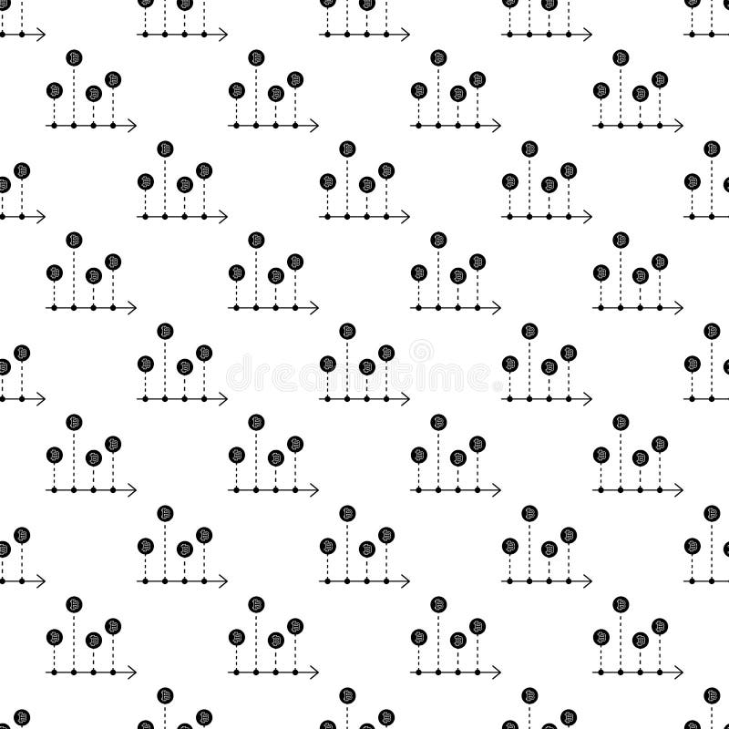 Bitcoin Chart Icon in Pattern Style Stock Illustration - Illustration ...