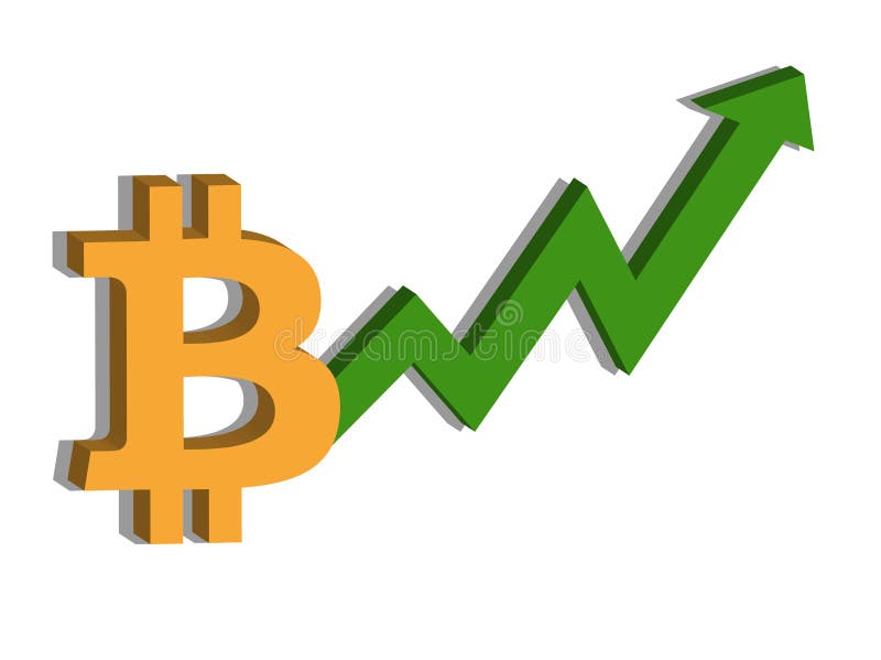 Bitcoin and Chart, Rising Prices, Money Icon Blank Stock Vector ...