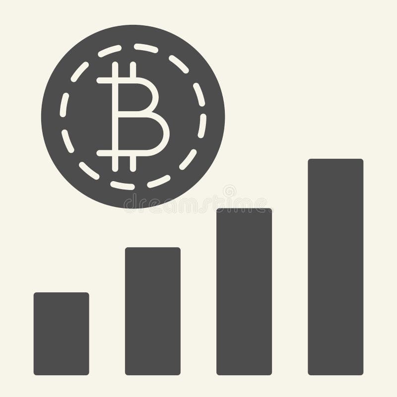 Bitcoin Chart Solid Icon. Crypto Graph Vector Illustration Isolated on ...