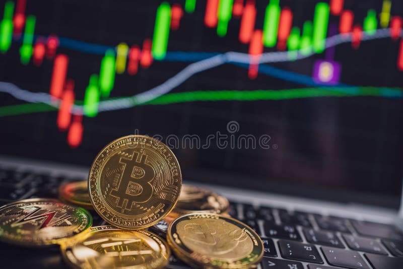 Bitcoin with Charts on the Laptop Screen Editorial Stock Photo - Image ...