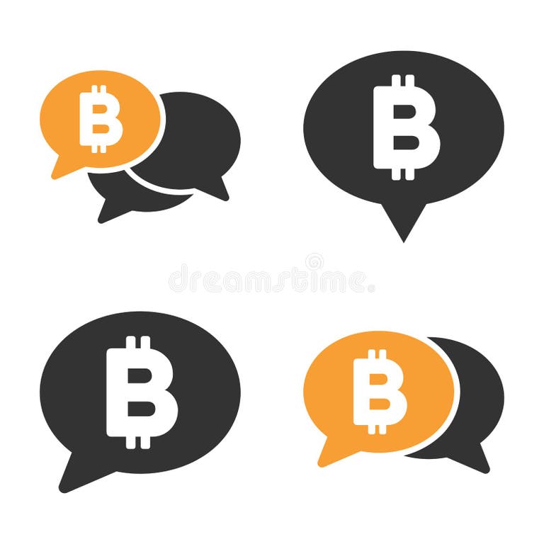 Bitcoin Chat Vector Icon Set Stock Vector - Illustration of clipart ...